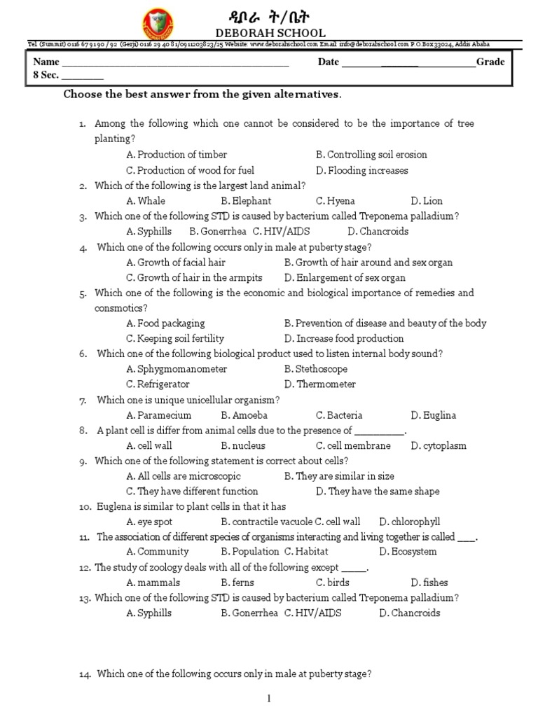 Deborah School Name - Date Grade 8 Sec. - 2019/20 A.Y 4th Quarter | Download Free PDF | Cell ...