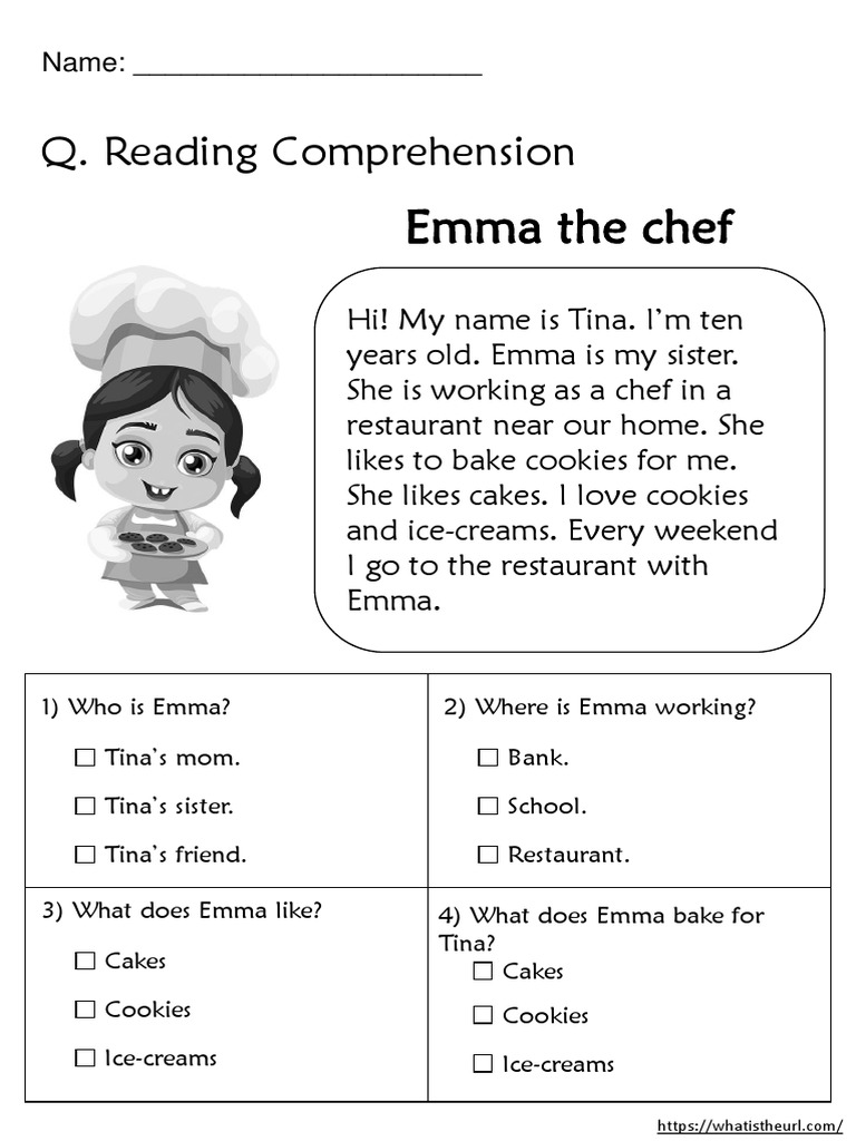 Reading Comprehension Worksheets For Grade 2 1 | PDF | Dummies And ...