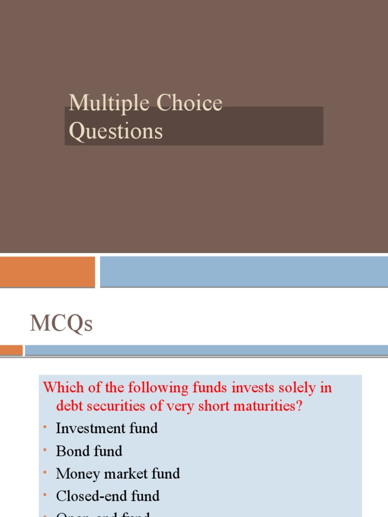 Mutual Fund Investment Quiz Questions | PDF | Bonds (Finance) | Mutual ...
