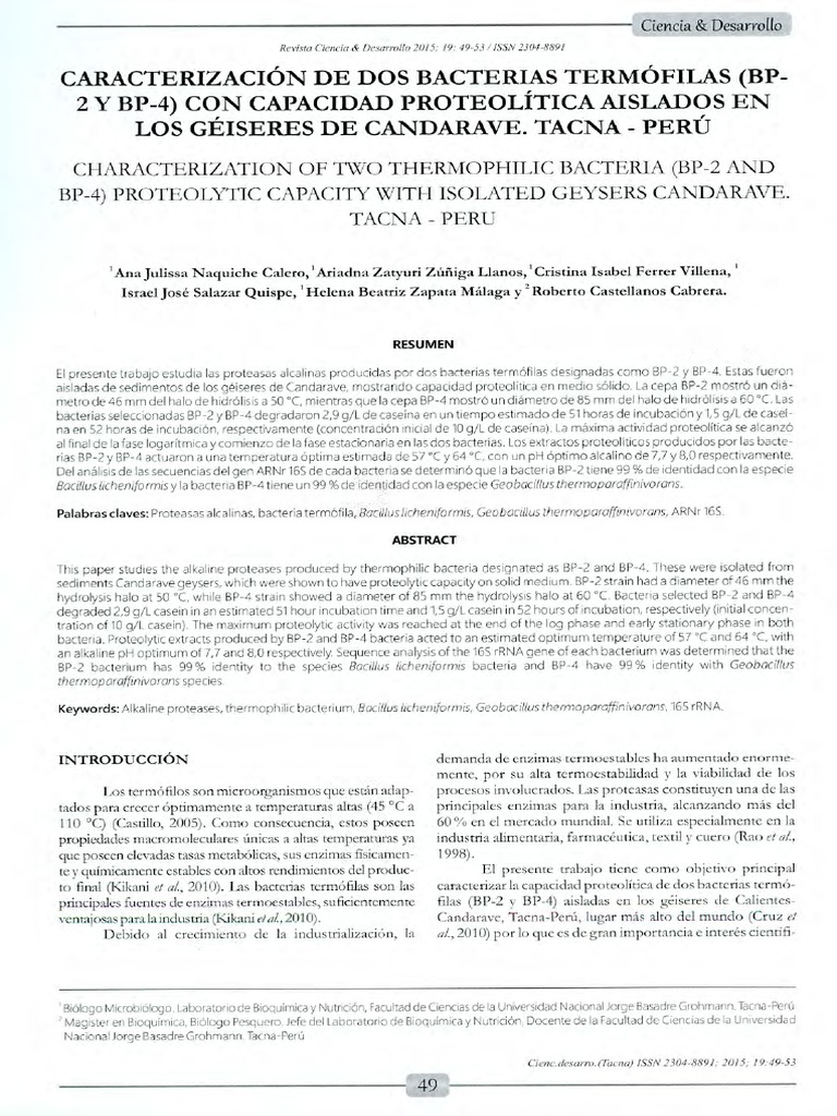 Bacterias Termofilas | PDF | Las bacterias | Enzima