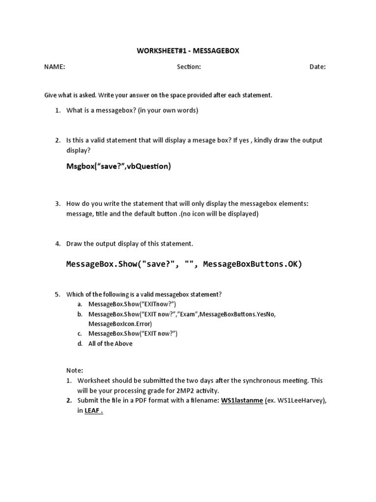Understanding MessageBox in VBA | PDF | Teaching Methods & Materials | Art