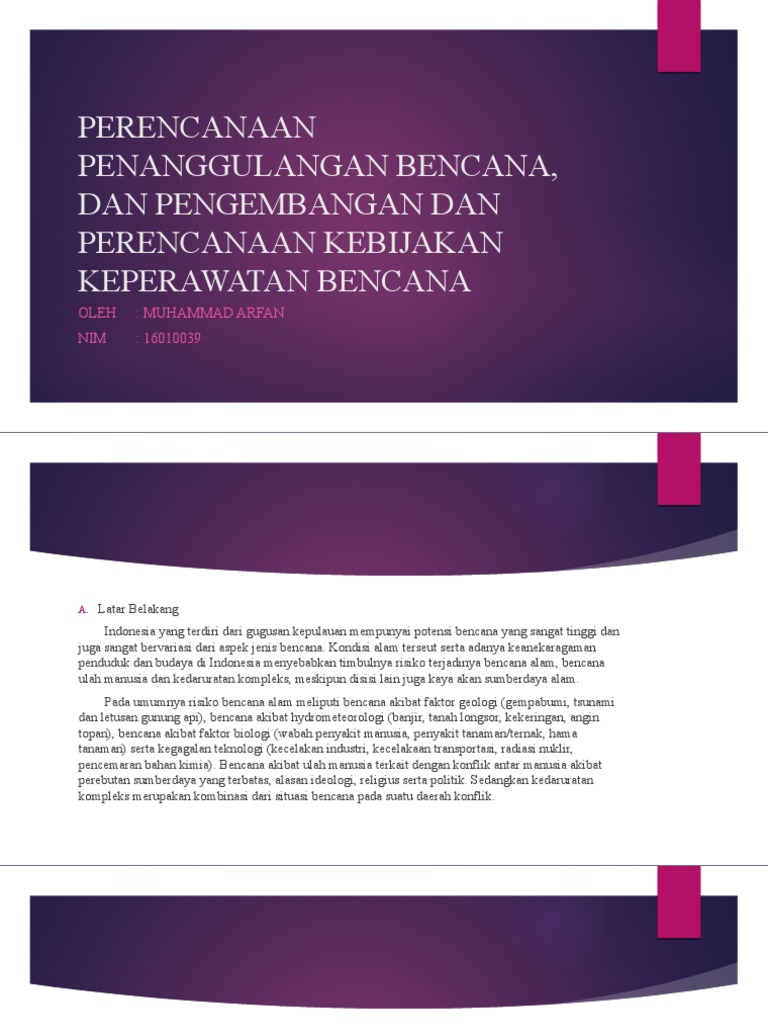 Perencanaan Penanggulangan Bencana, Dan Pengembangan Dan Perencanaan | PDF