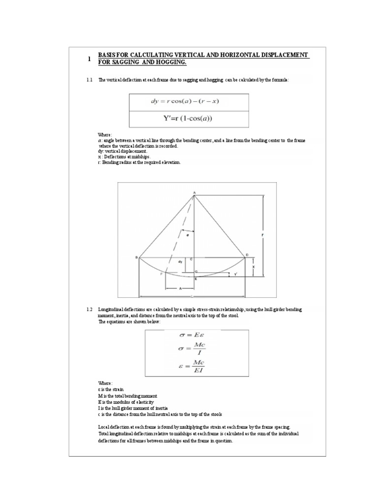1 Basis For Calculating Vertical and Horizontal Displacement For ...