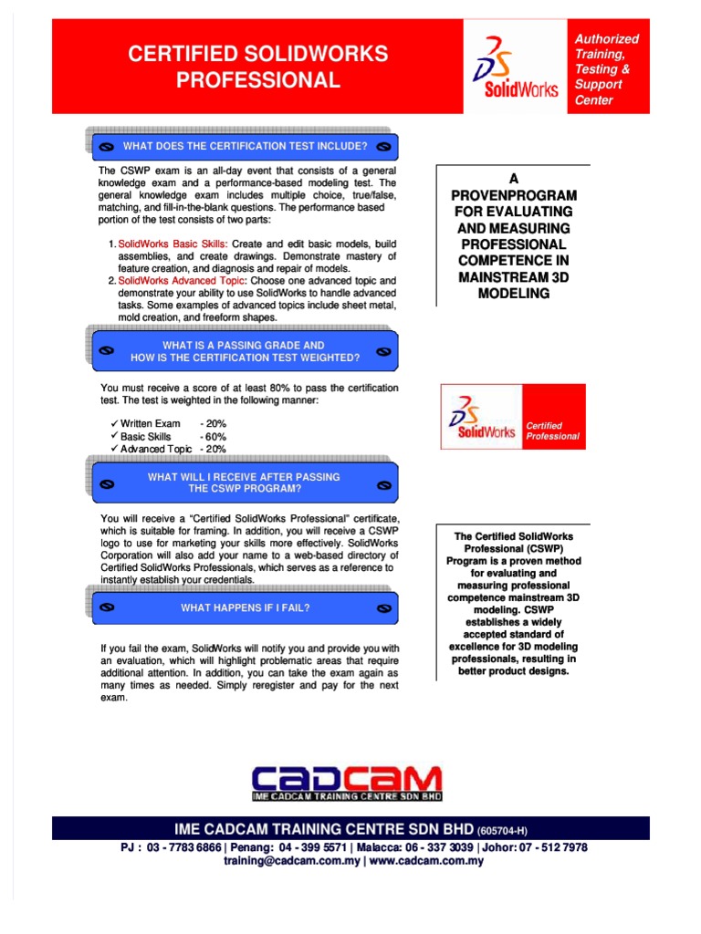 Certified Solidworks Professional | PDF | Test (Assessment ...