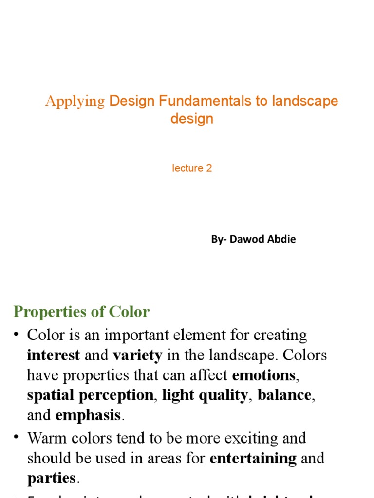 Applying Design Fundamentals to Landscape Design | PDF | Composition ...