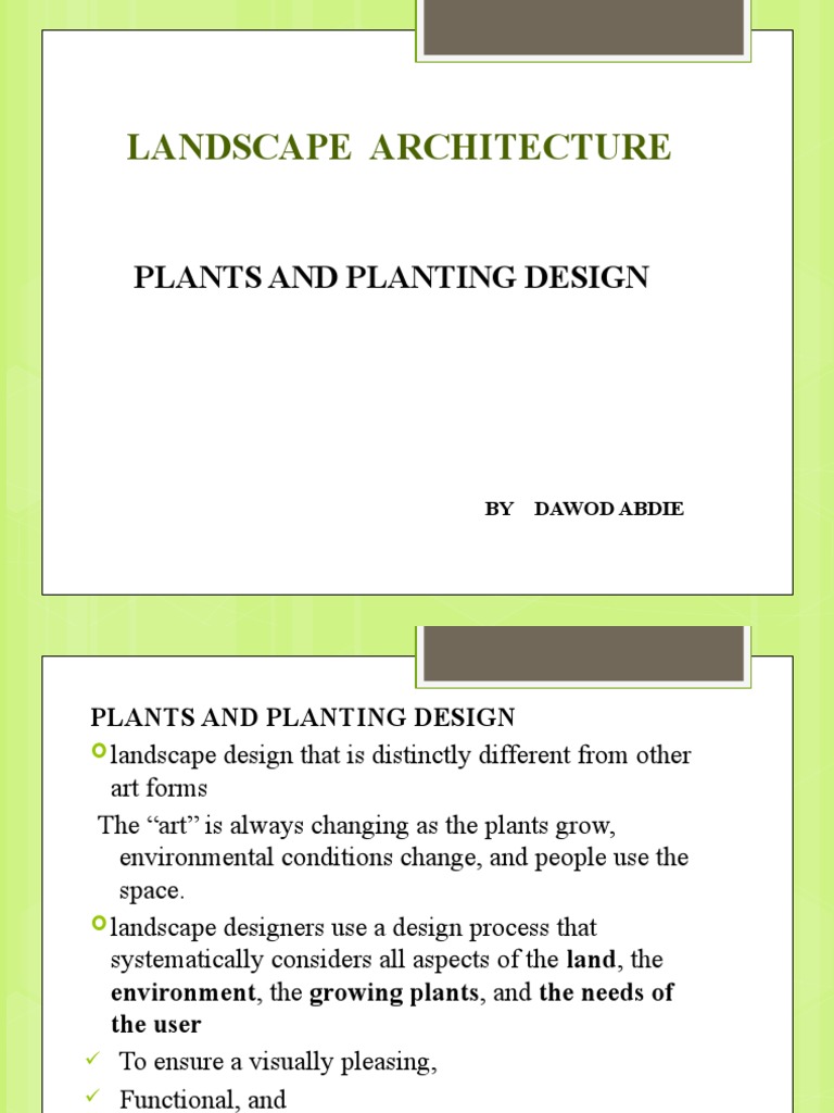 Planting Design in Landscape Architecture | PDF | Composition (Visual ...
