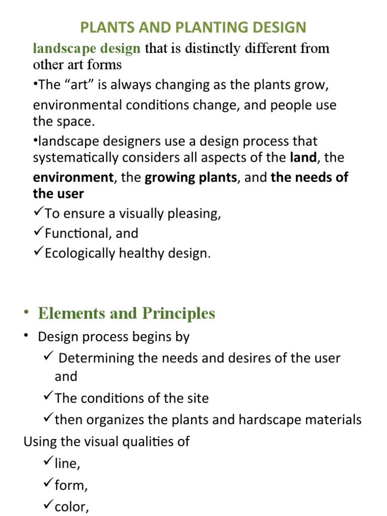 Landscape Design Presentation | PDF | Composition (Visual Arts) | Yellow
