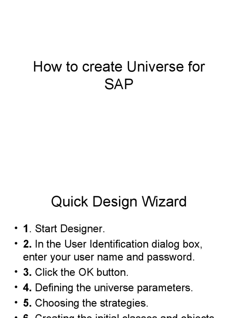 How To Create Universe | PDF | Information Retrieval | Databases