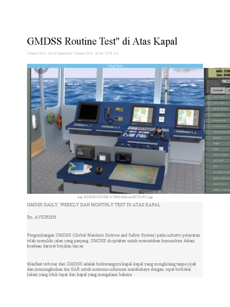 GMDSS Routine Test | PDF