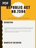 RA 7394 or Consumer Act of The Philippin | PDF | Financial Transaction ...