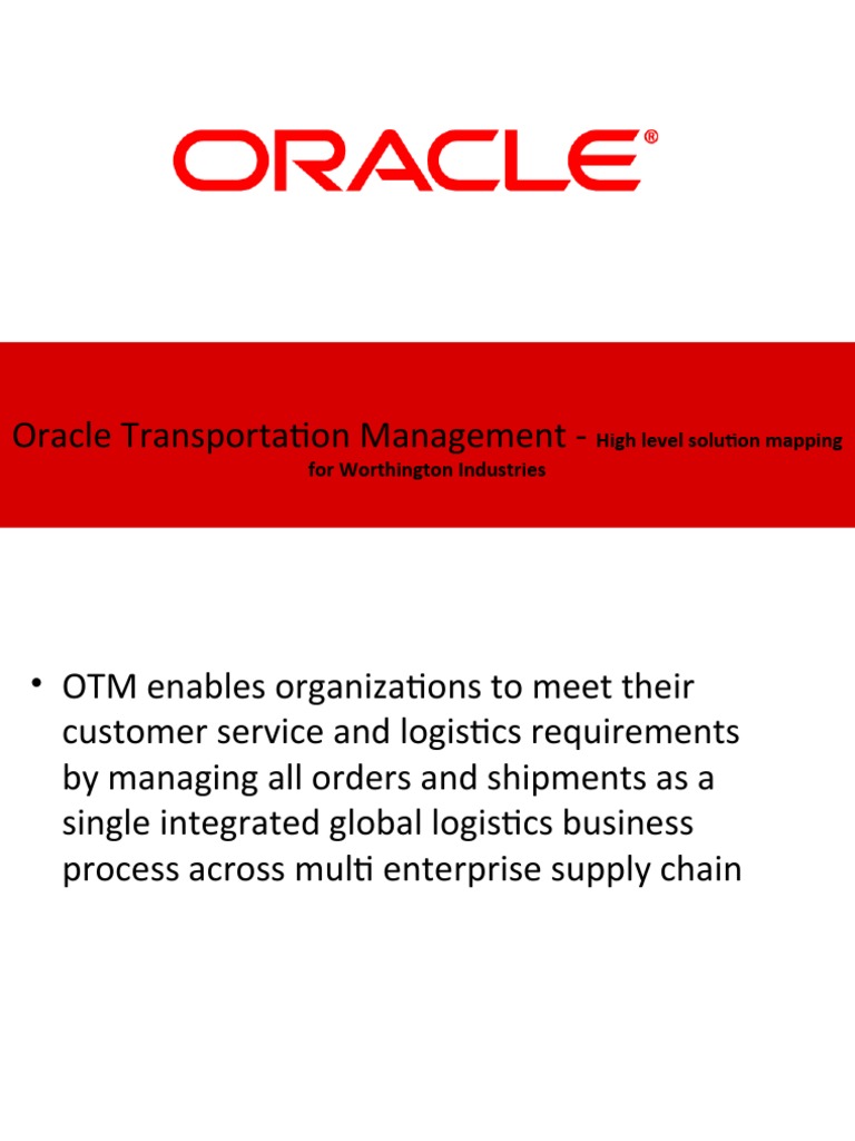 Oracle Transportation Management | PDF