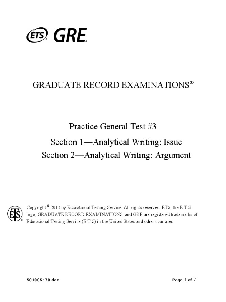 Graduate Record Examinations: 501005470.doc of | PDF | Graduate Record ...