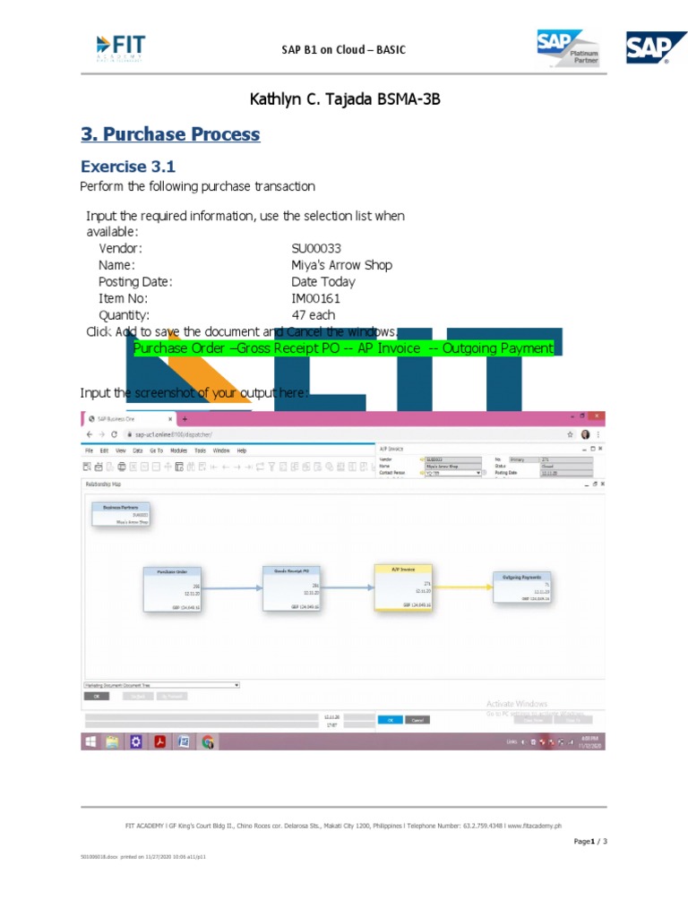 SAP B1 Cloud Basics for Students | PDF | Receipt | Invoice