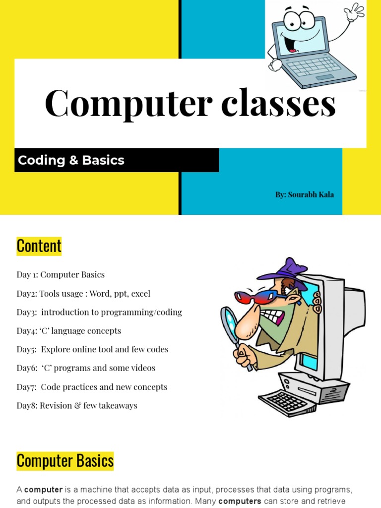 Computer Classes: Coding & Basics | PDF | Input/Output | Computer Hardware