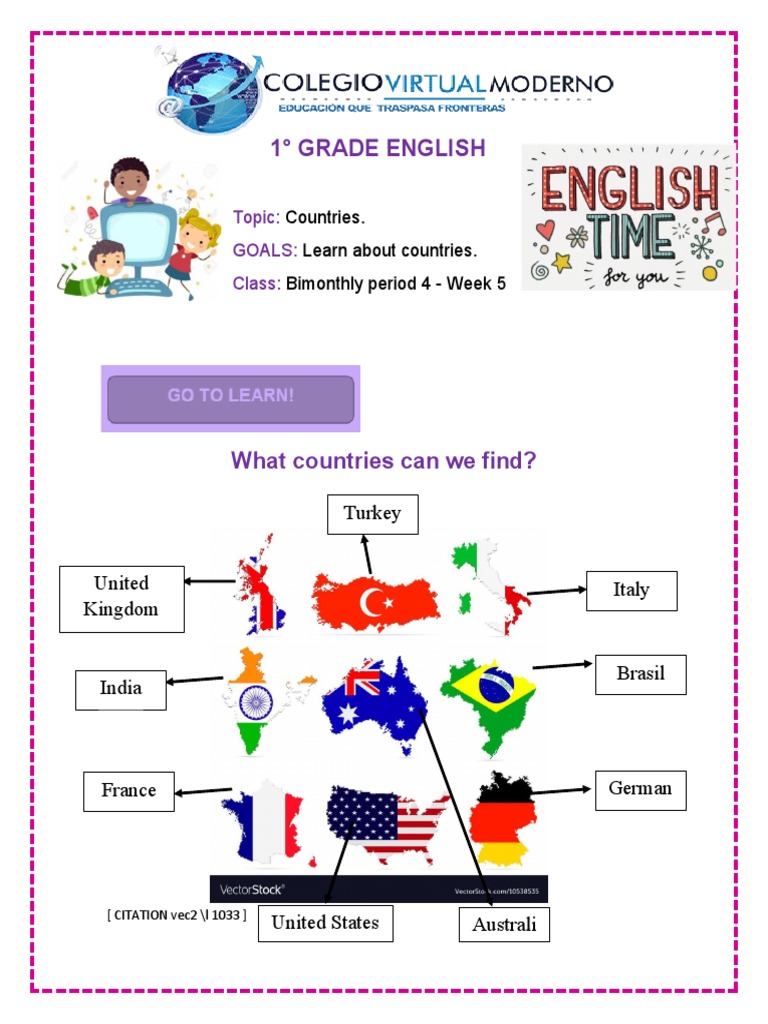 1° Grade English: Topic: Goals: Class | PDF | Geography | Nature