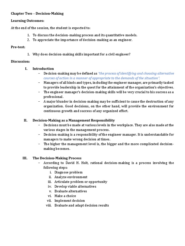 Chapter 2 - Engineering Management | PDF | Decision Making | Regression ...