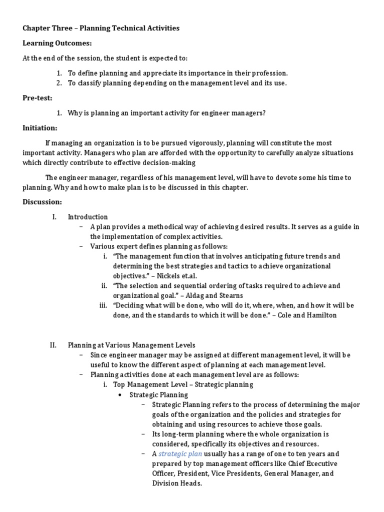 Chapter 3 - Engineering Management | Download Free PDF | Marketing | Goal