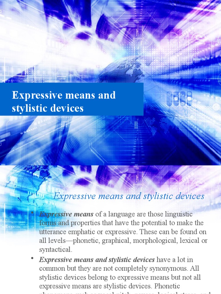 Expressive Means and Stylistic Devices | PDF | Ellipsis | Metaphor
