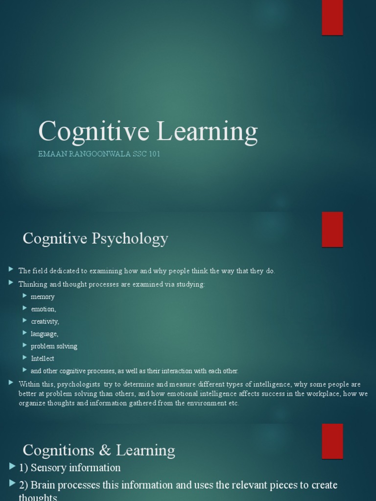 6 Cognitive Learning | PDF | Thought | Cognitive Psychology