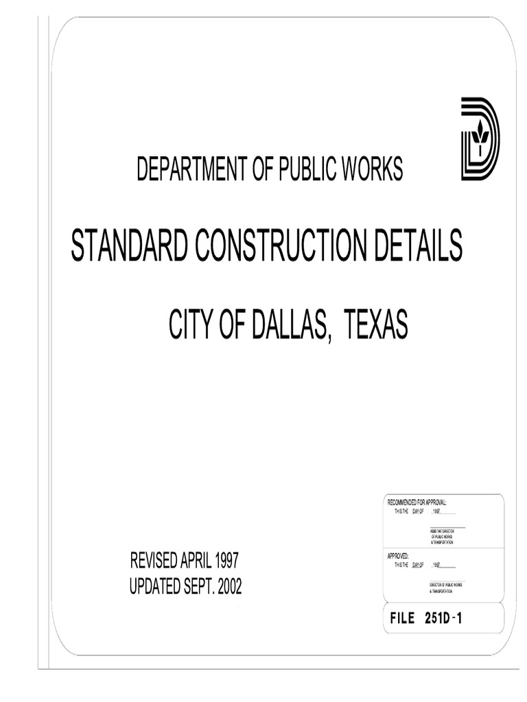 Department of Public Works: Standard Construction Details | Download ...