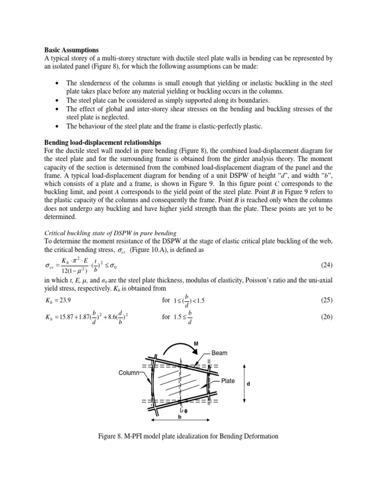 Basic Assumptions: Critical Buckling State of DSPW in Pure Bending ...