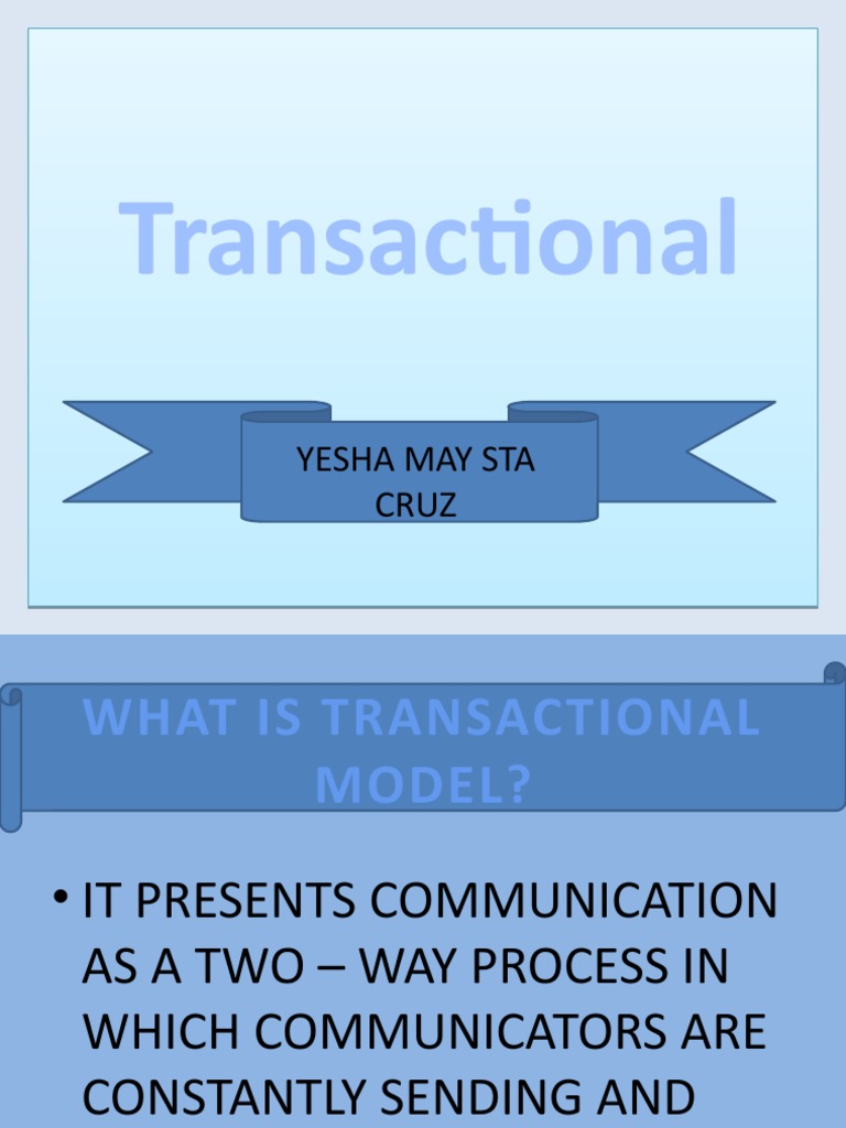 Transactional Model | PDF | Cybernetics | Communication