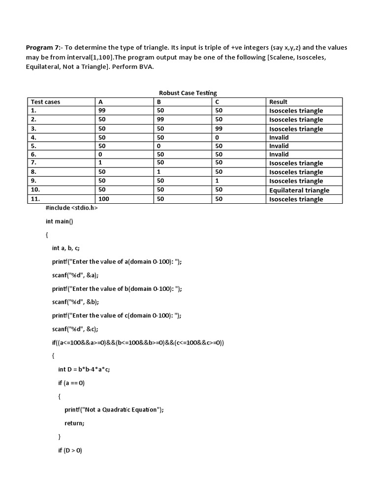 Determining Triangle Type: A Program to Classify Triangles Based on ...
