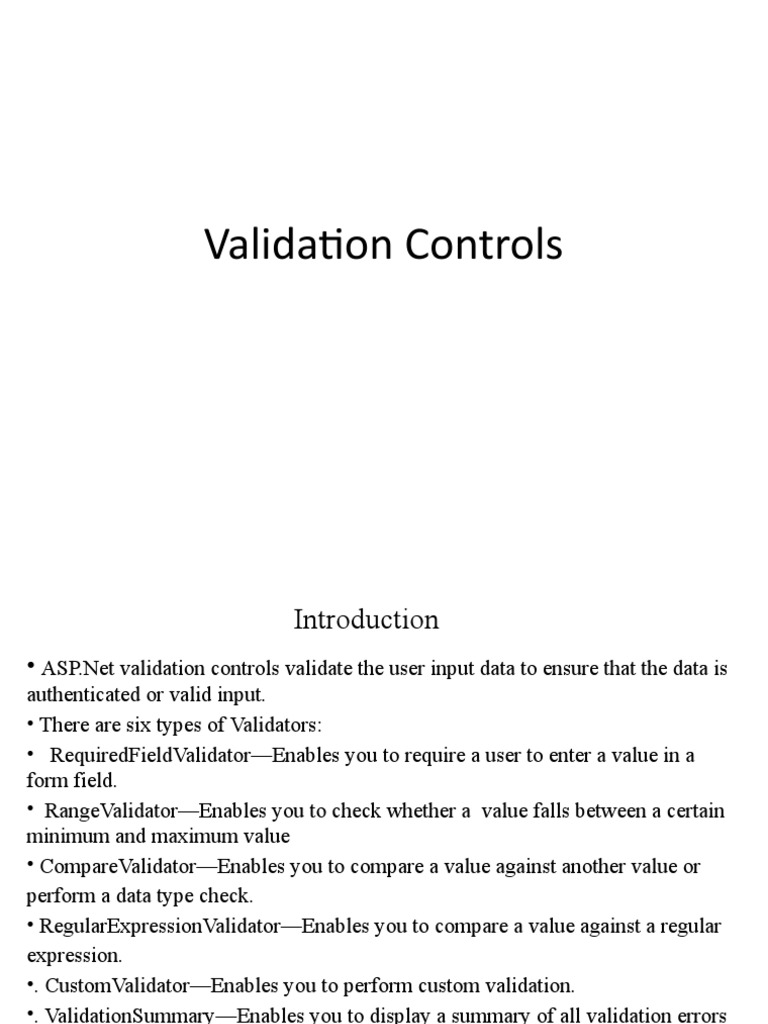 Validation Controls | PDF | Java Script | Regular Expression