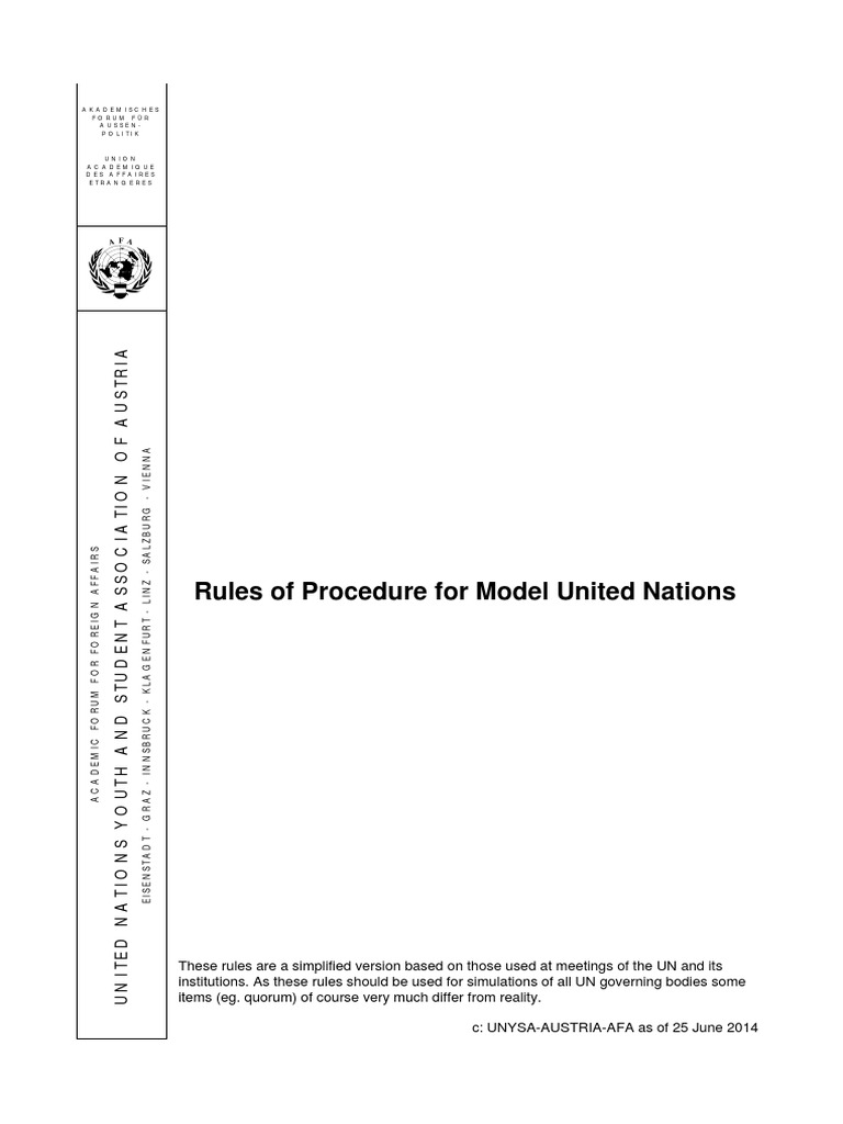 Mun Rules | PDF | Constitutional Amendment | Committee