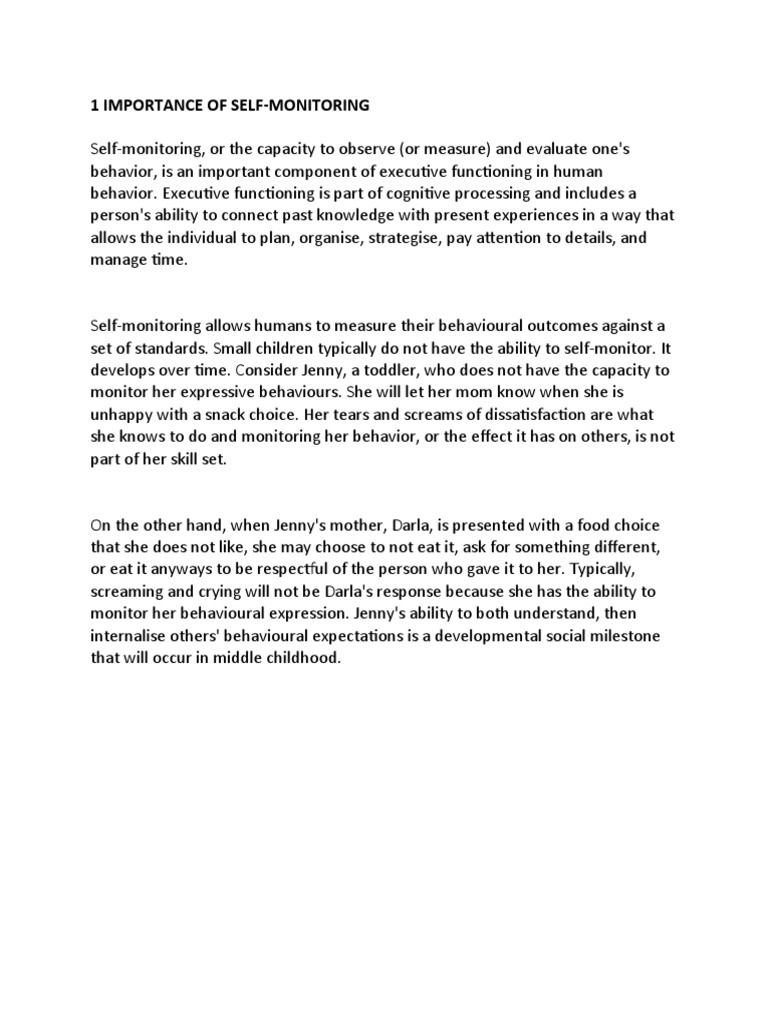 Classwork On Self-Monitoring | PDF | Attitude (Psychology) | Leadership