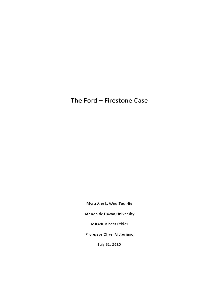 The Ford - Firestone Case | PDF | Sport Utility Vehicle | Brand