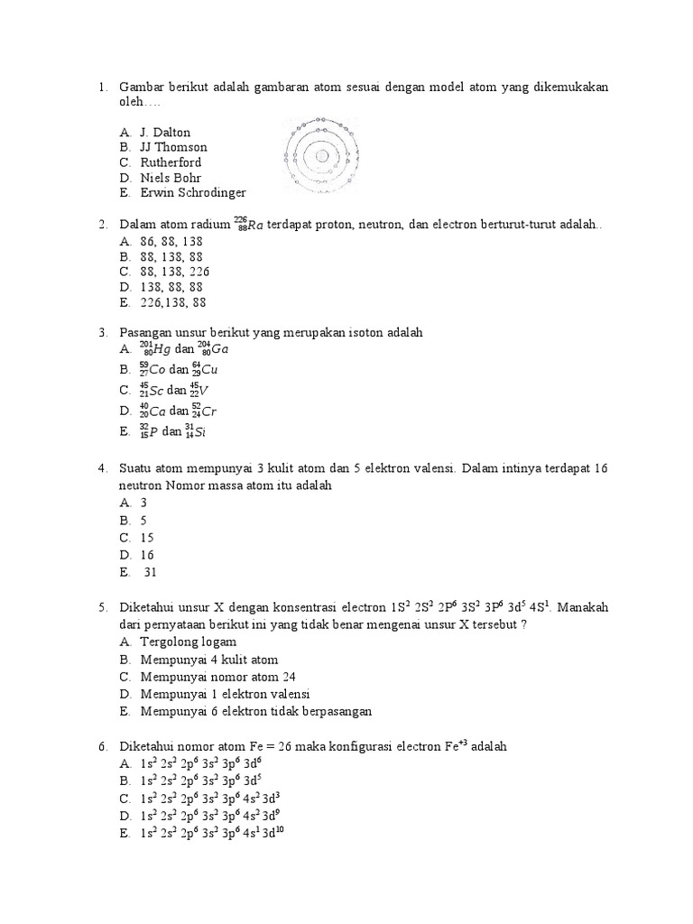 Model Atom dan Konfigurasi Elektron | PDF | Sains & Matematika