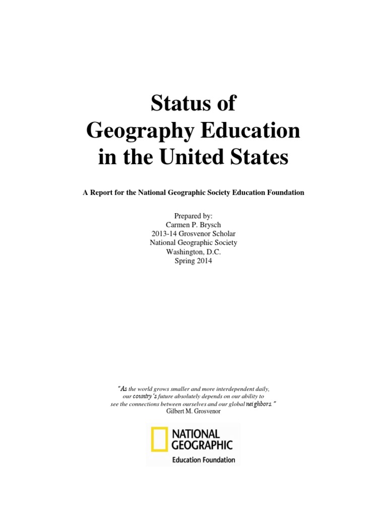 State of Geography Report | PDF | Middle Schools | Teachers