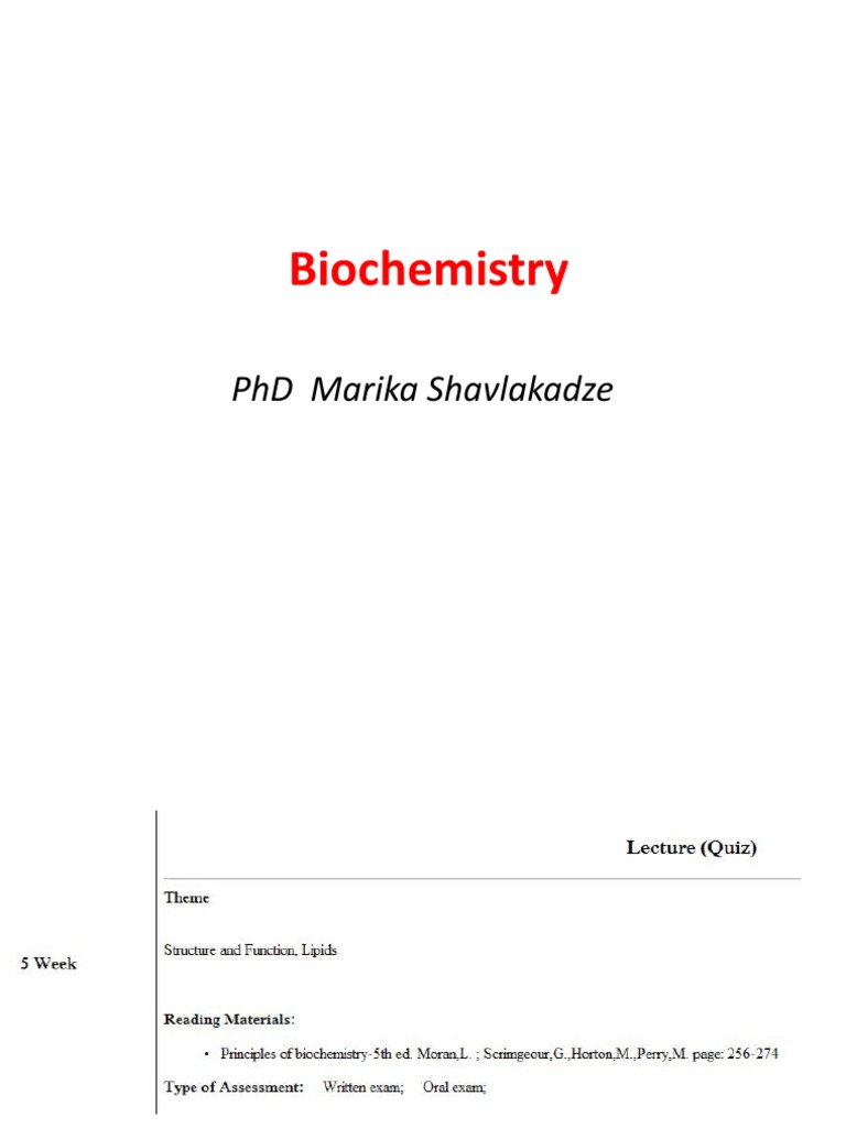 5 Lecture, Biochemistry | PDF