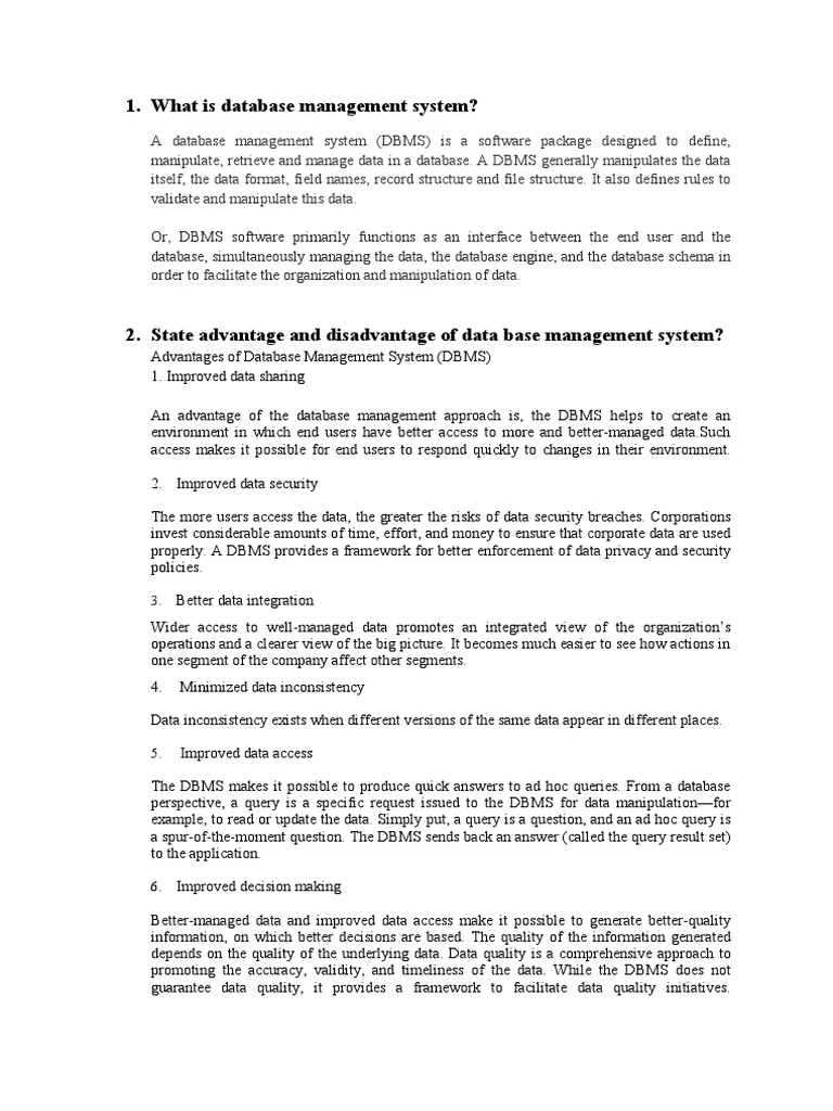 What Is Database Management System? | Download Free PDF | Relational ...