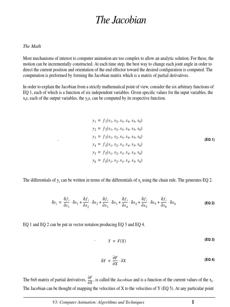 Jacobian PDF | PDF | Rotation Around A Fixed Axis | Matrix (Mathematics)