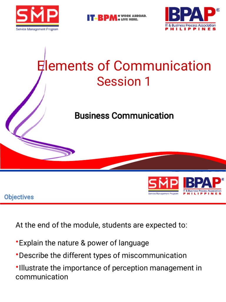Elements of Communication: Session 1 | PDF | Communication | Word