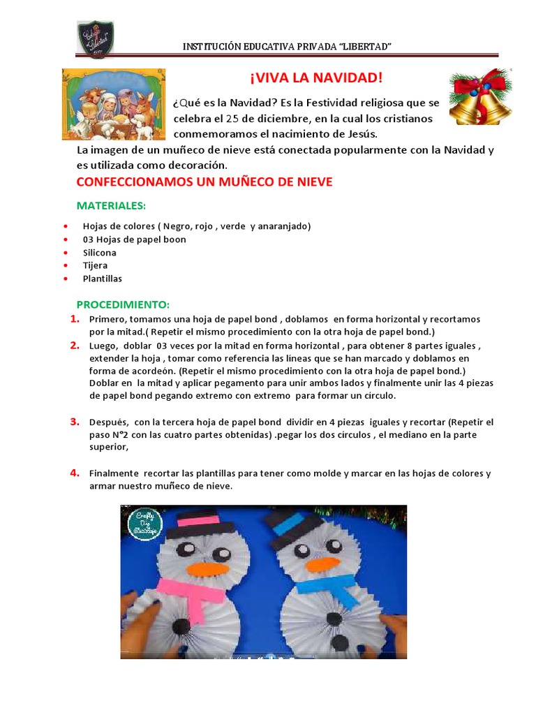 Elaboramos Un Muñeco de Nieve | PDF