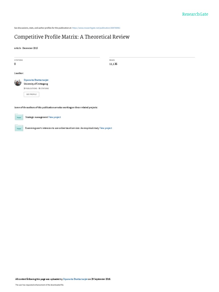 Competitive Profile Matrix | PDF | Competition | Strategic Management