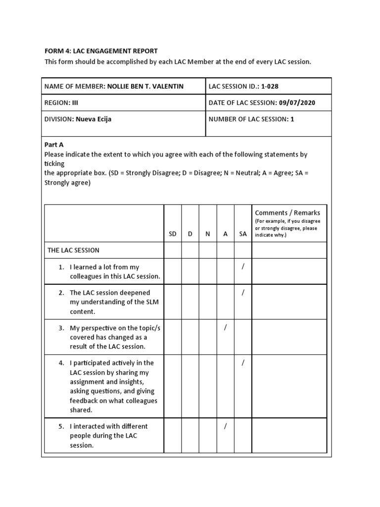 LAC Form 4 Module 1, NOLLIE BEN T. VALENTIN | PDF | Career & Growth