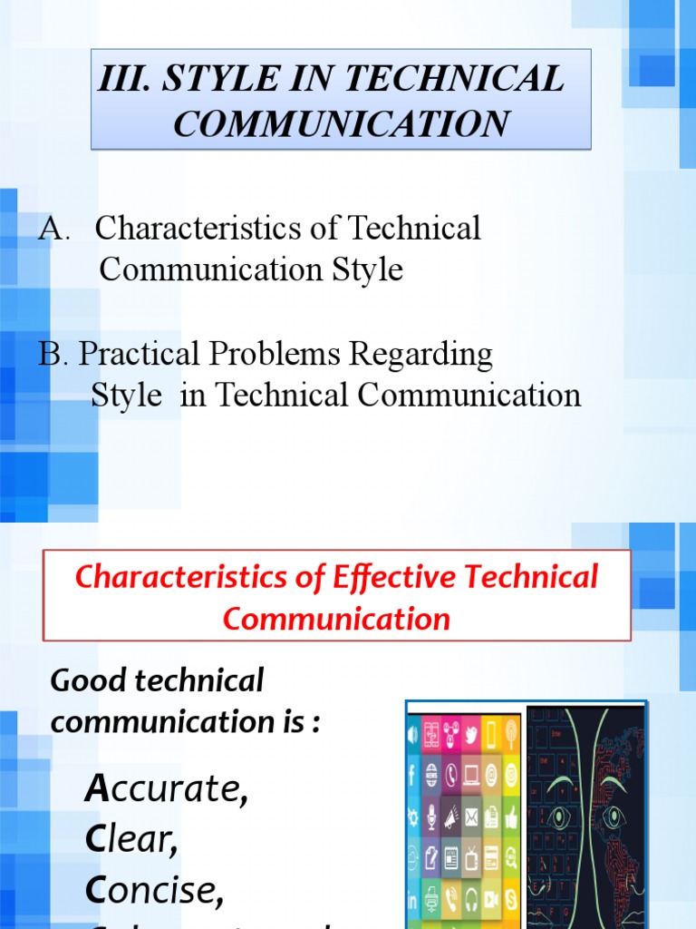 Iii. Style in Technical Communication Iii. Style in Technical ...