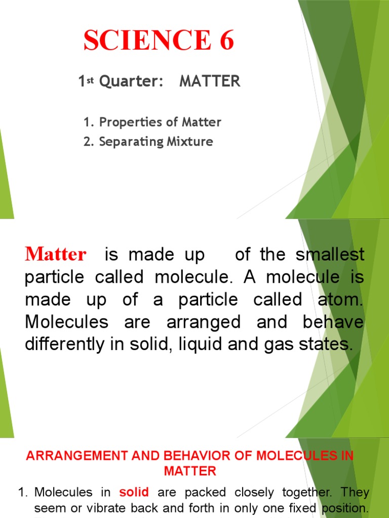 Understanding Matter for Grade 6 Science | PDF | Solution | Solubility