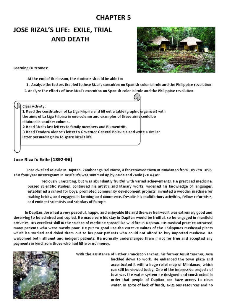 Jose Rizal'S Life: Exile, Trial and Death | PDF