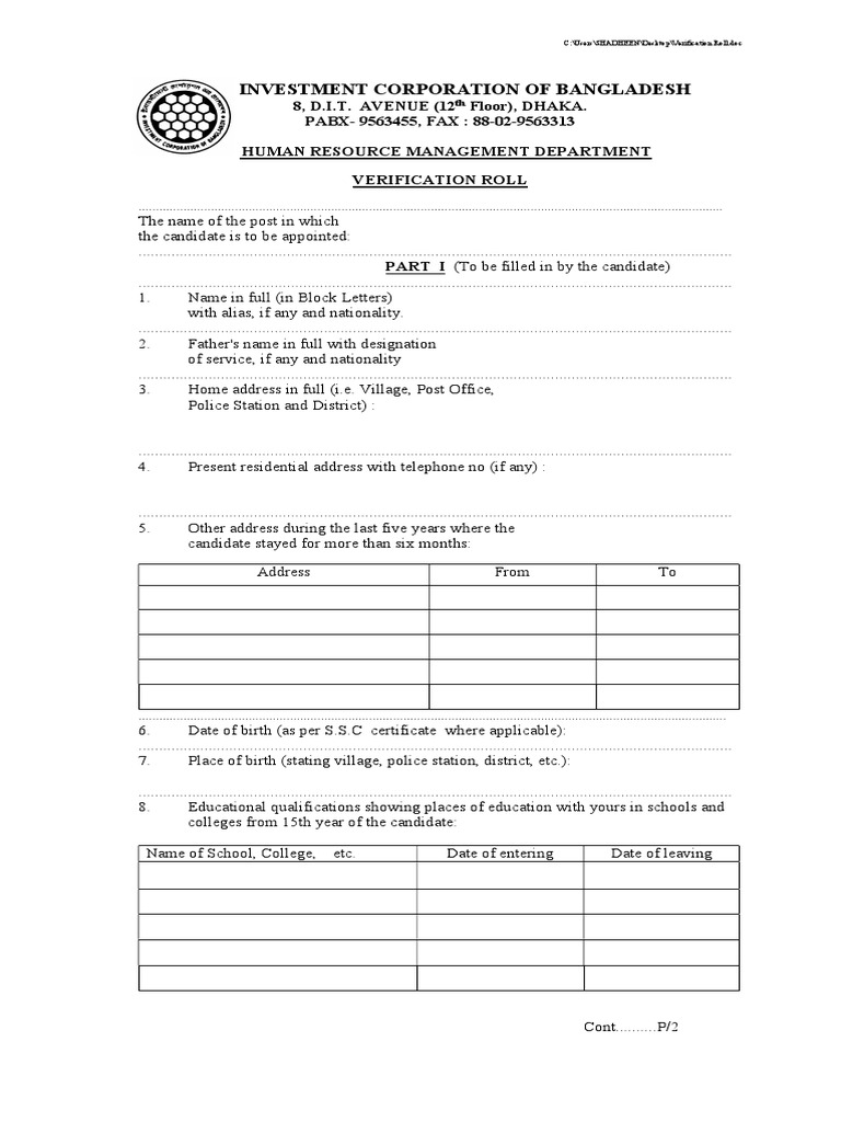 Bangladesh Candidate Verification Roll | PDF | Law Enforcement | Crime ...