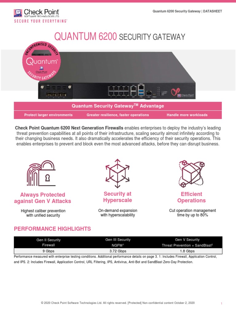 6200 Security Gateway Datasheet | PDF | Business