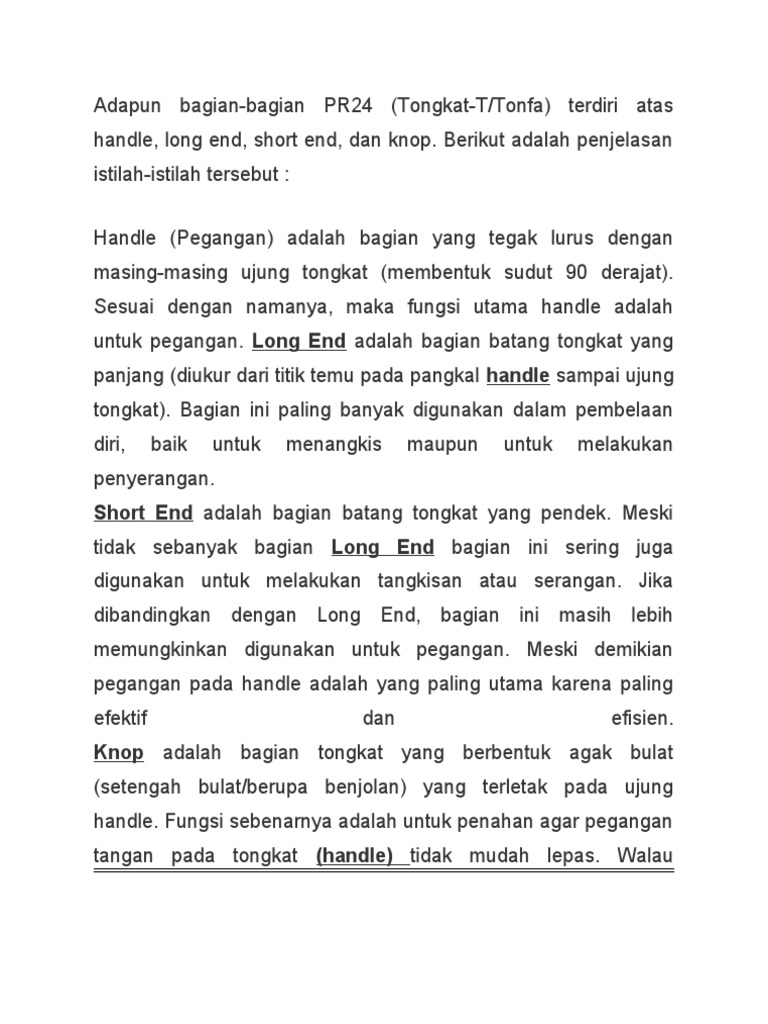 Fungsi dan Bagian Tongkat Satpam PR24 | PDF