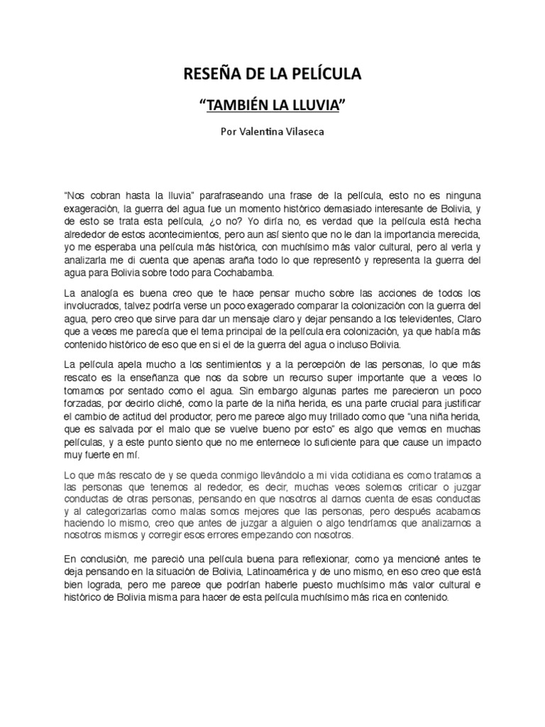 Reseña de La Pelicula | PDF