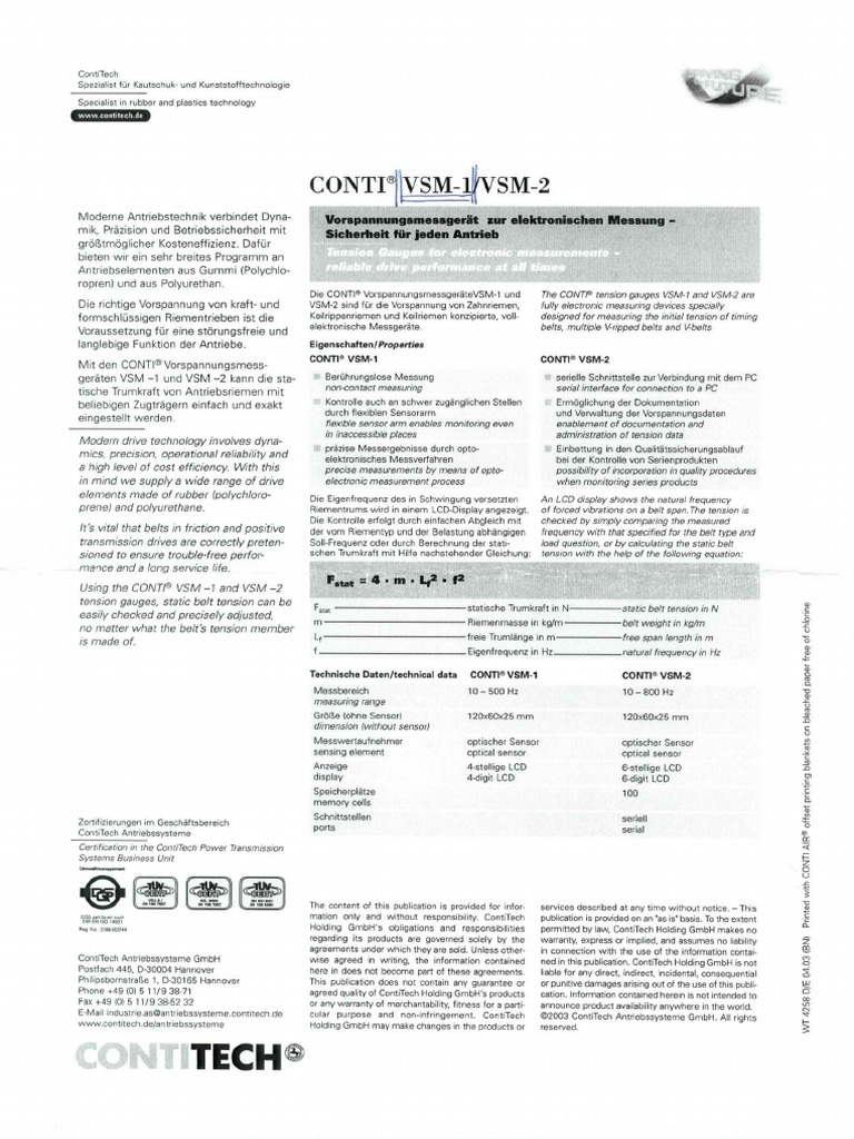 Tension Gauge VSM - 1 | PDF