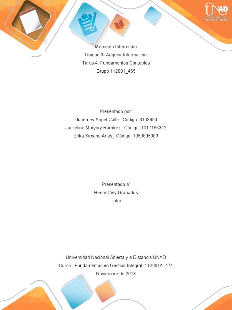 Tarea 4 Fundamentos Contables Grupo 112001 465 Pdf