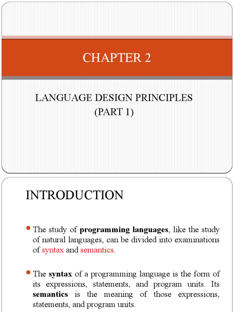 Language Design Principles (Part 1 | PDF | Variable (Computer Science) | Data Type